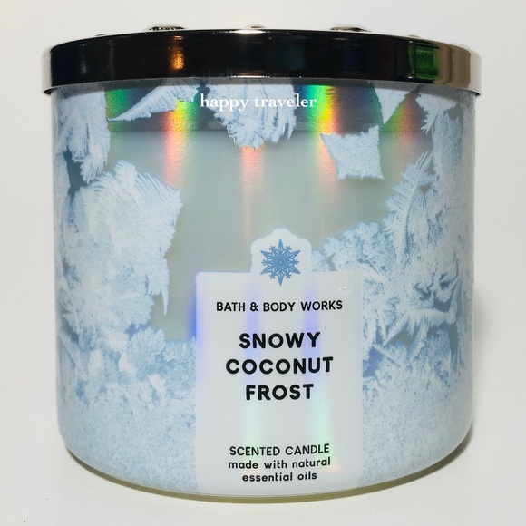 Bath & Body Works | Accents | Snowy Coconut Frost 3 Wick Candle | Poshmark